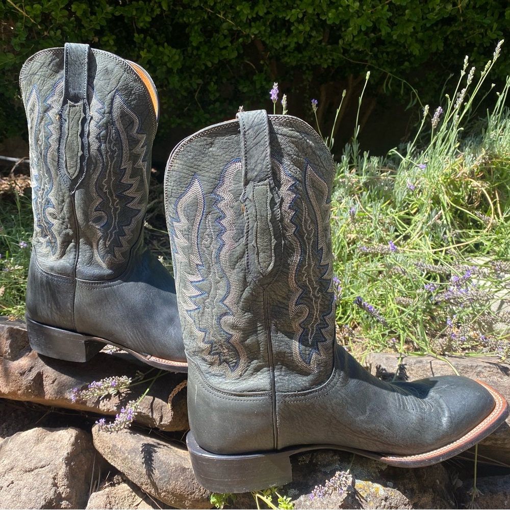 Lucchese Anthracite Marsh Goat Cowboy Boots Size 13d - Gem